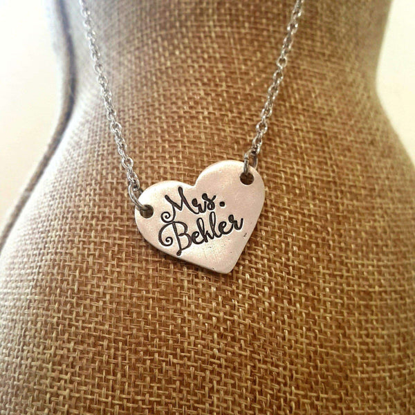 Pewter name necklace - Handmade Love Stories